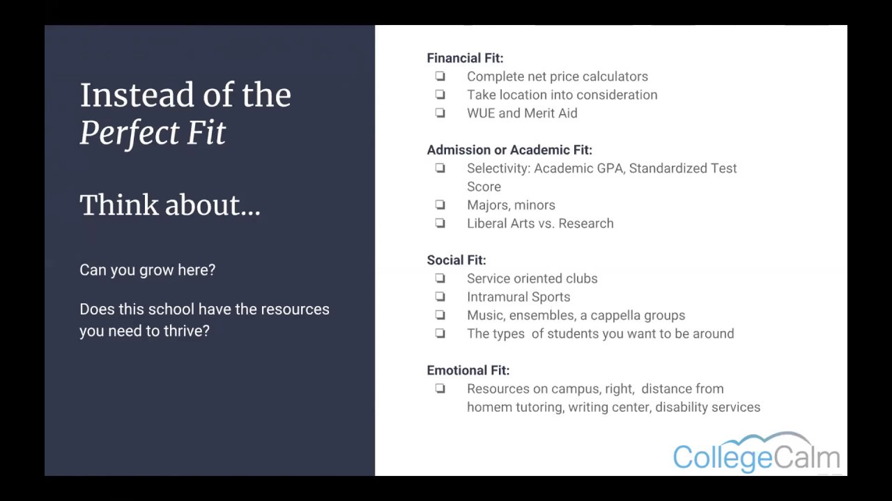 Issues of Fit and How to Do Good College Research - YouTube