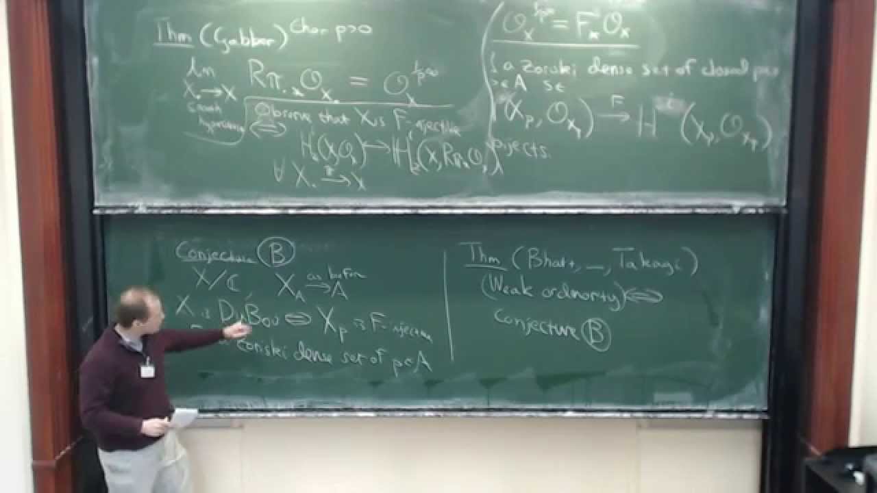 Karl Schwede: Ordinary reductions & F singularities - YouTube