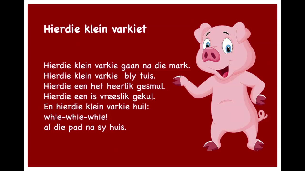Hierdie klein varkie - Kinderrympies in Afrikaans - YouTube
