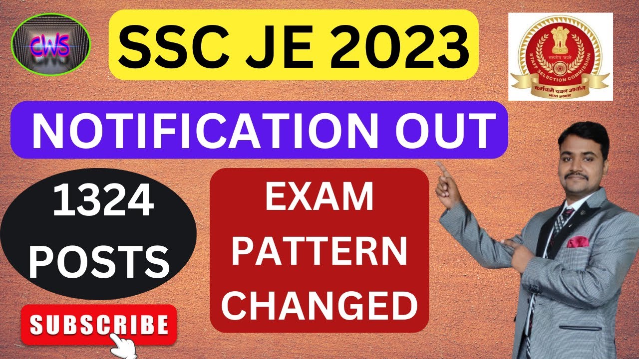 | SSC JE 2023 NOTIFICATION OUT | 1324 TOTAL POST | NEW EXAM PATTERN ...