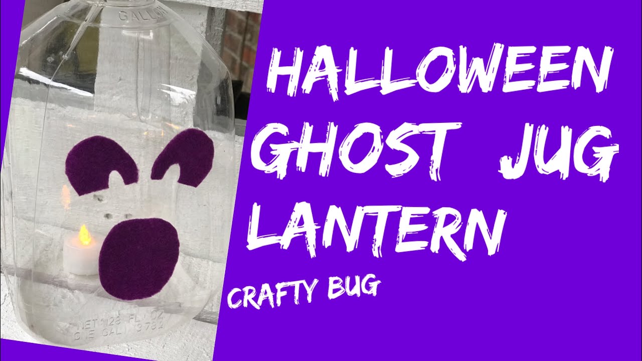 HALLOWEEN GHOST JUG LANTERNS; diy kids Halloween crafts; how to make a ...