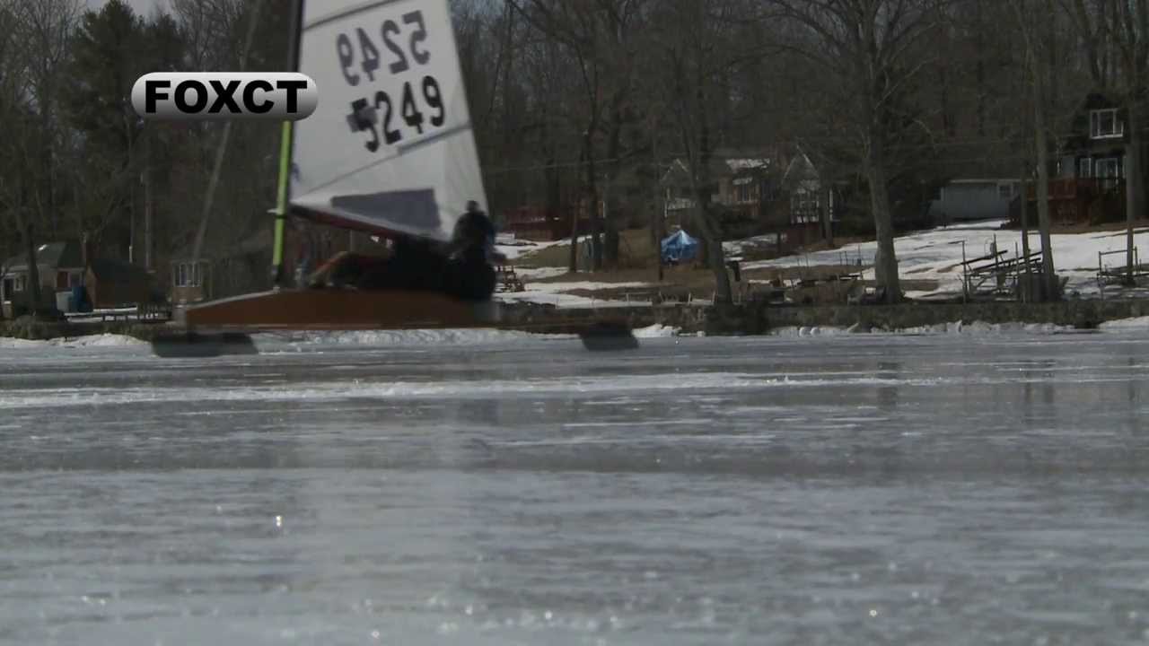 Ice Boaters On Bantam Lake Welcome Recent Cold Snap - YouTube