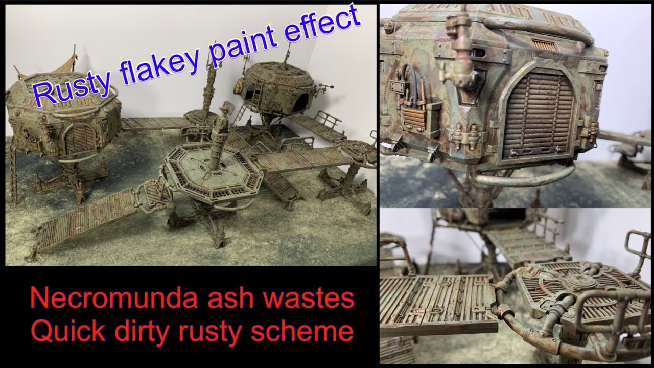 necromunda scenery build - ash wastes terrain in a dirty rusty cracked ...