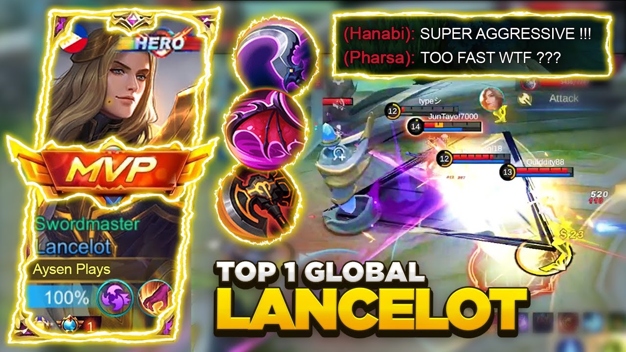 GLOBAL LANCELOT NEW DANGEROUS BUILD INSTANT ONE SHOT | BEST BUILD AND ...