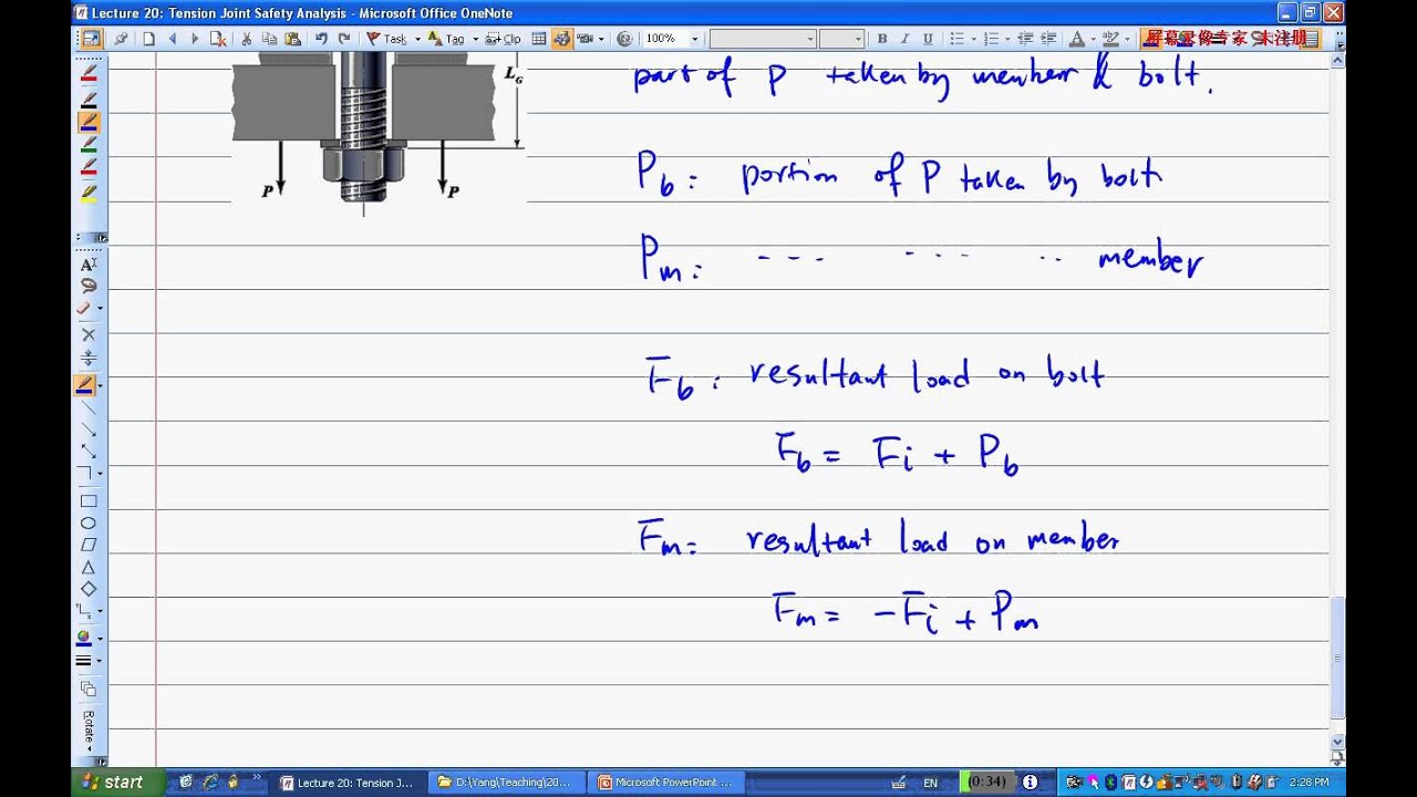 ENGR380 Lecture20 Bolted Tension Joint Safety Analysis - YouTube
