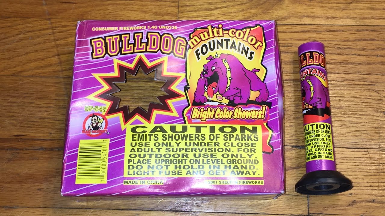 Bulldog fountain firework Mad Hornet brand - YouTube