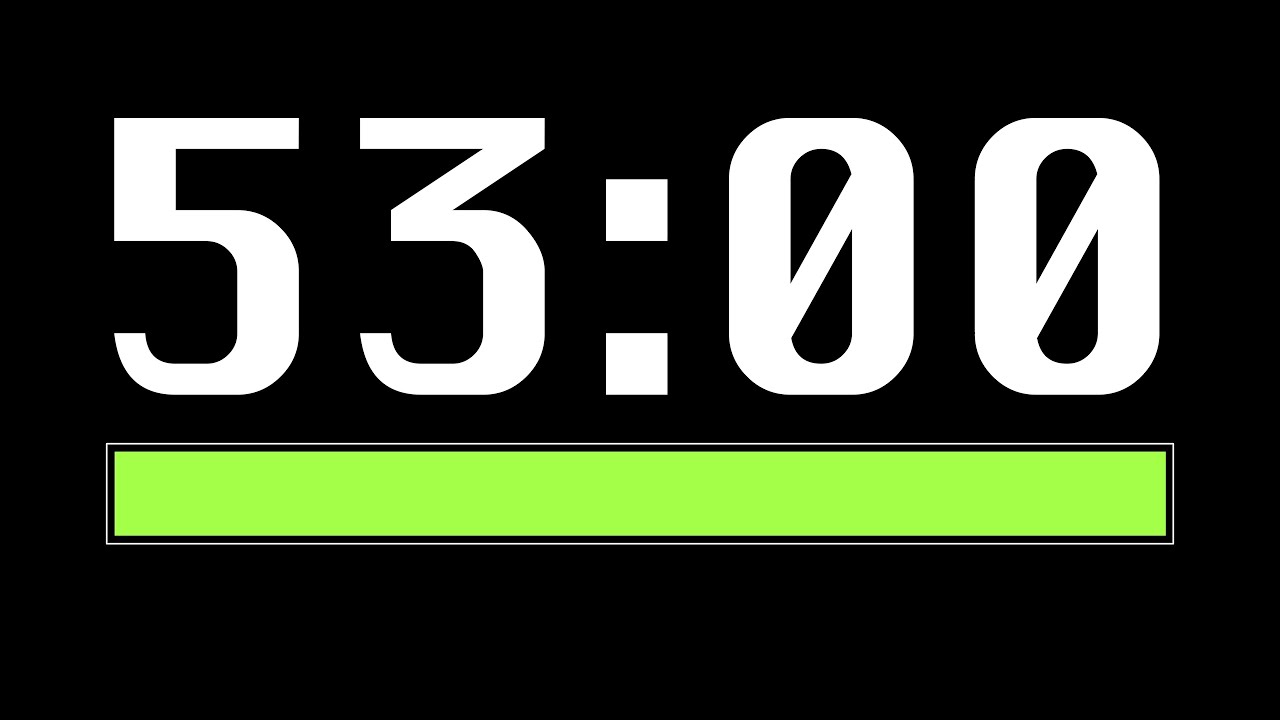 53 Minute Timer [ Progress Bar ] - 4K 60 FPS - YouTube