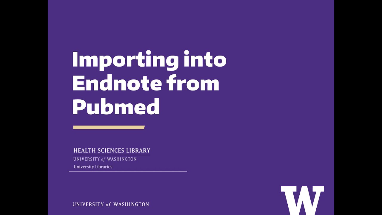 Importing into Endnote from PubMed - YouTube