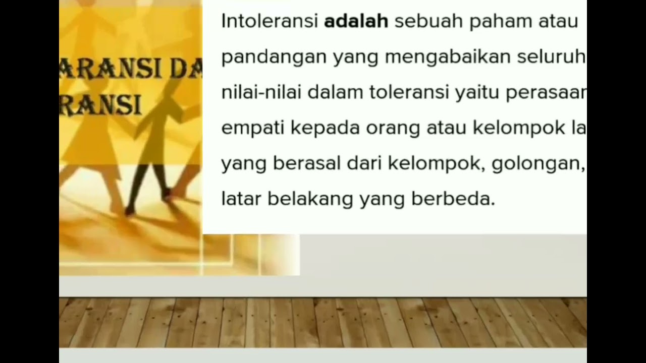 Pengertian dari intoleransi - YouTube