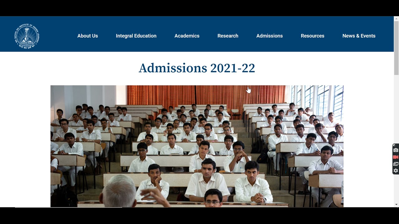 SSSIHL Admission 2021 (Started) -How to Fill Sri Sathya Sai Institute ...