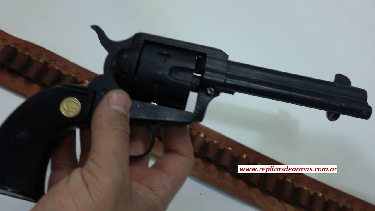 REVOLVER WESTERN DE FOGUEO CON PISTOLERA - YouTube