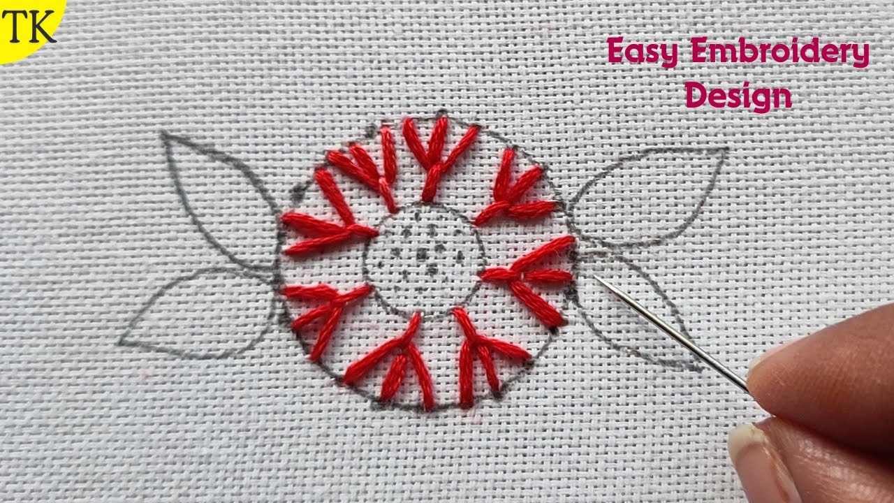 Easy flower embroidery designs hand work|kadai design|hand work - YouTube