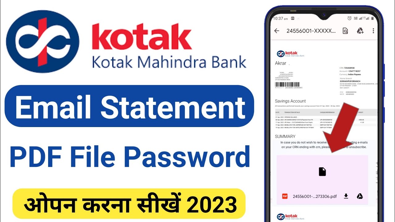 kotak mahindra bank email statement pdf password | Kotak Bank E Statement Pdf File Password ...