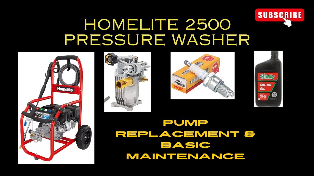 Homelite 2500 179CC Pressure Washer Pump Replacement & Basic ...