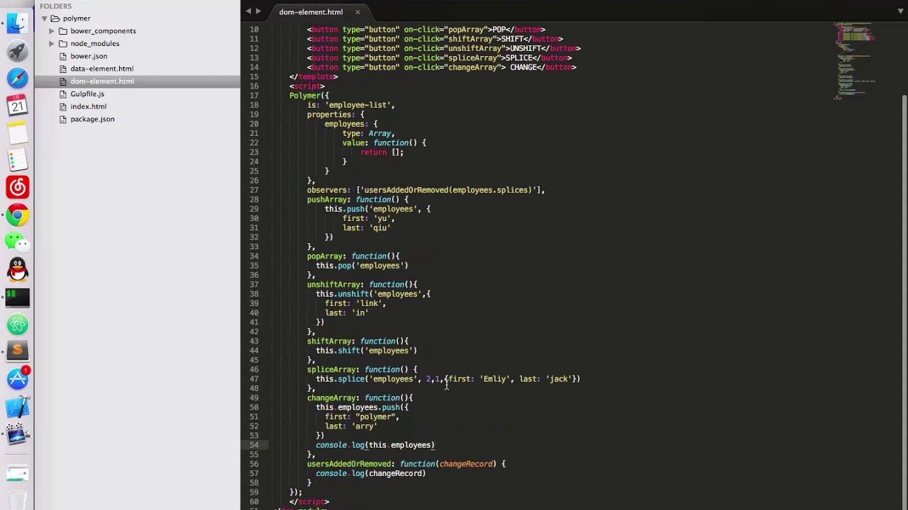 polymer入门教程-8.Polymer数组属性 - YouTube