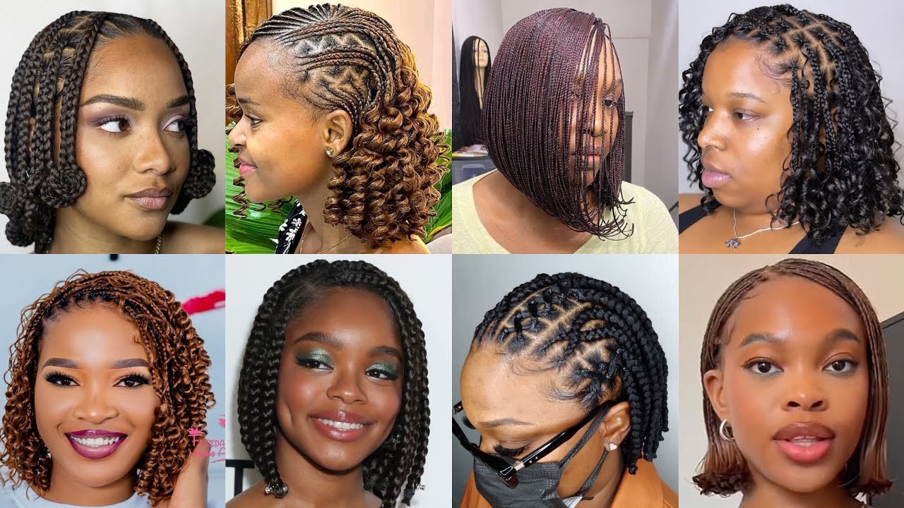 Cute Short Bob Length Braids Hairstyles||Trending Braided Bob, Knotless ...