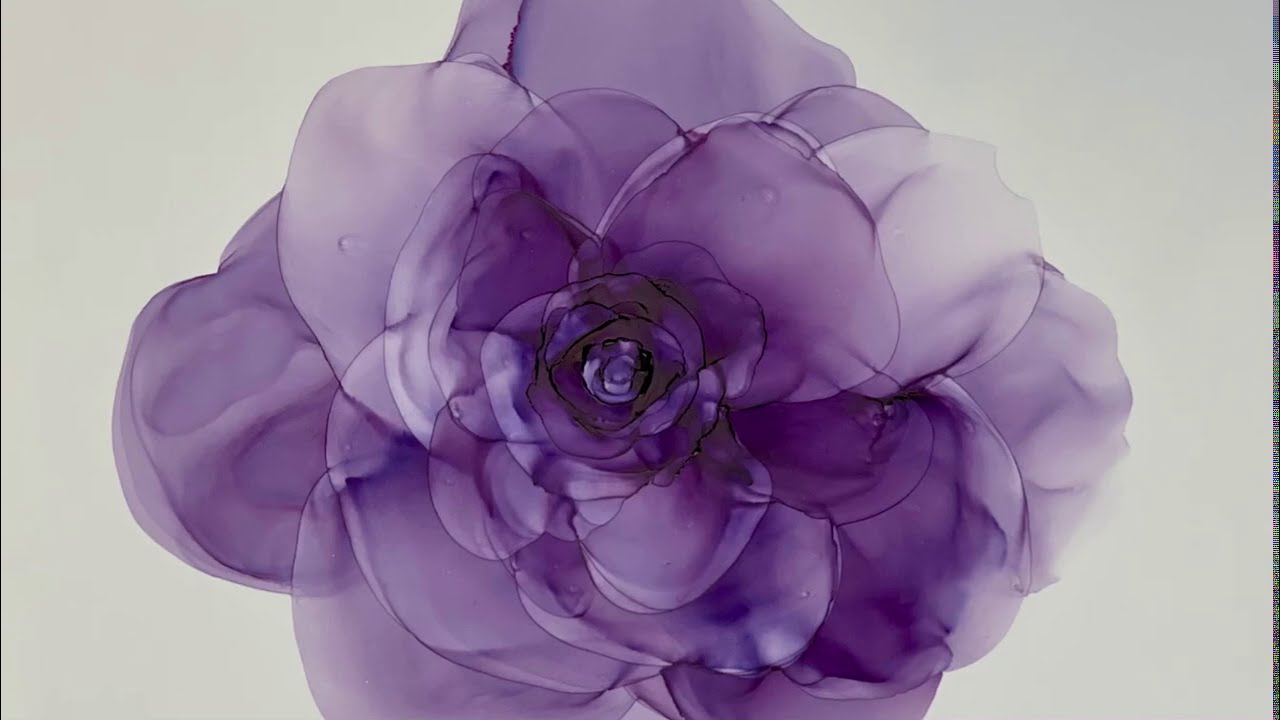[68] Alcohol Ink Rose Tutorial - YouTube