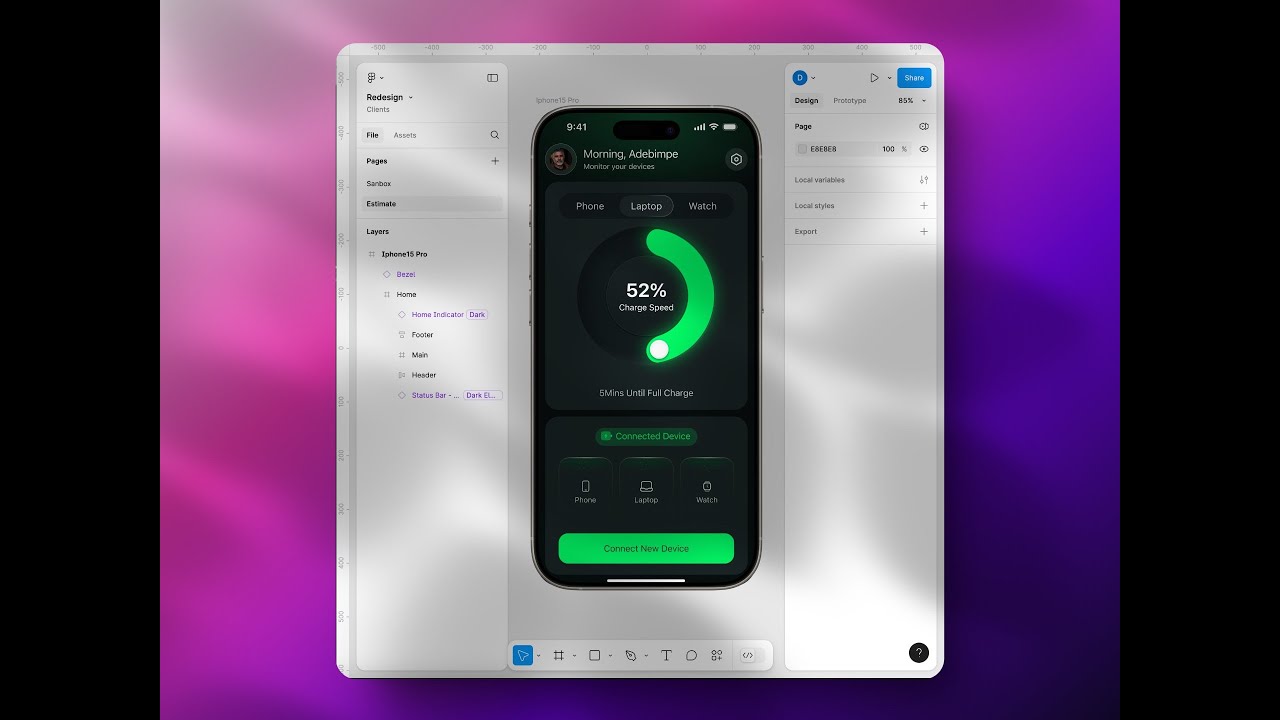 Mastering UI Recreation: Rebuilding a Sleek Charging App in Figma - YouTube