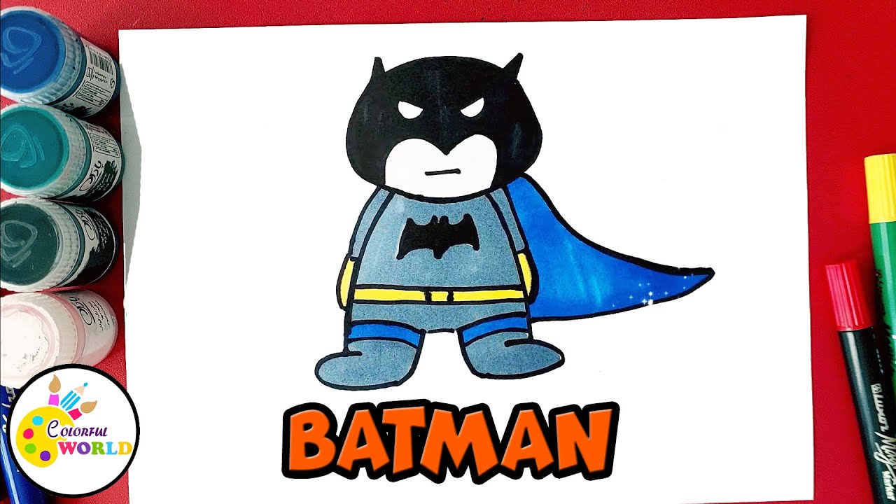 How To Draw BATMAN Easily and cute / Strong Batman - YouTube