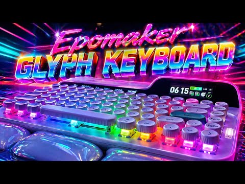 Epomaker Glyph Keyboard - retro typewriter-style keyboard w/ 2.79-inch smart screen, 8000mAh battery