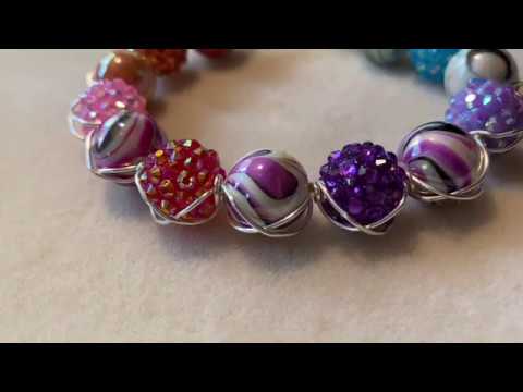 Colorful Wire Wrapped Bead Bracelet - YouTube