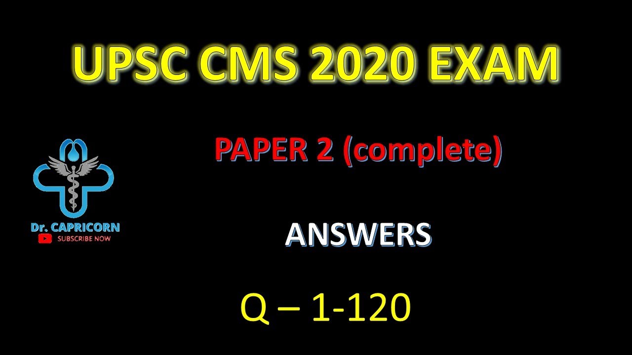 UPSC CMS 2020 EXAM QUESTION PAPER 2 SOLVED COMPLETE ANSWER KEY upsc-cms-2020-exam-question-paper-2-solved-complete-answer-key