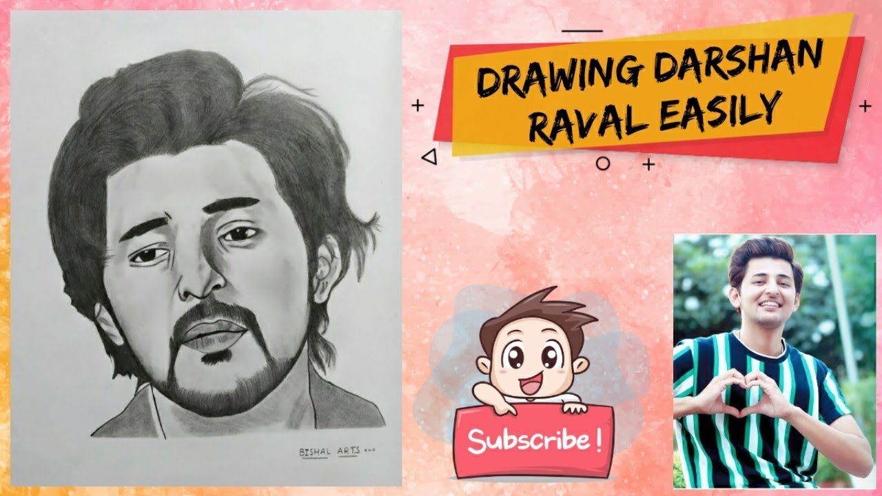 Darshan Raval easy portrait | Easy realistic sketch | Time Lapse ...
