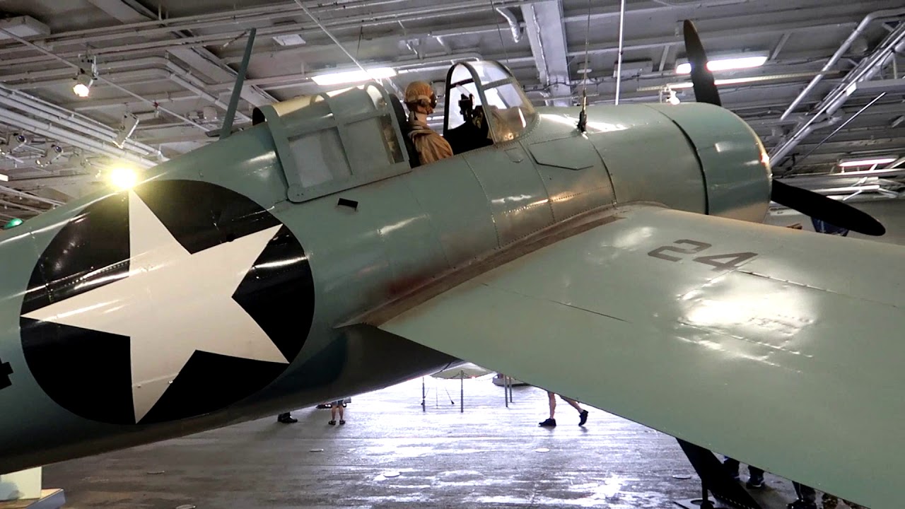 F4F Wildcat on board USS Midway - YouTube