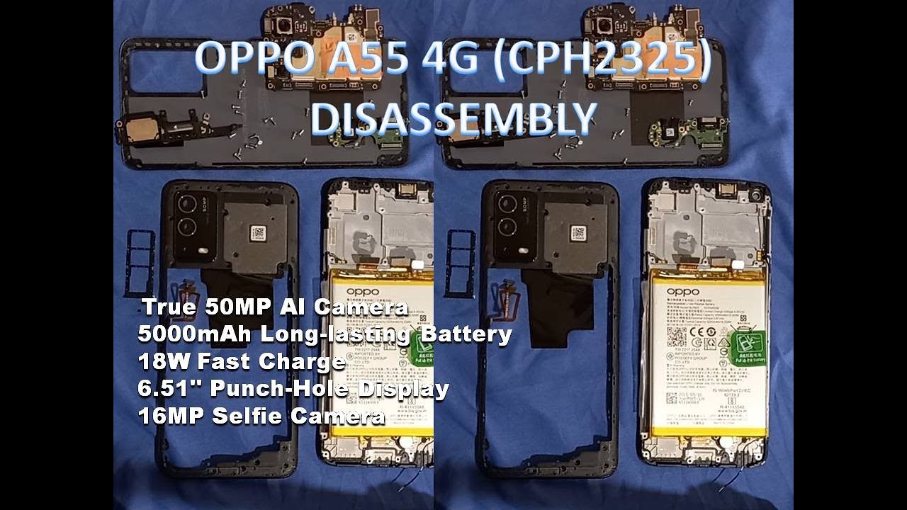 OPPO A55 4G (CPH2325) DISASSEMBLY Replace damage lcd - YouTube
