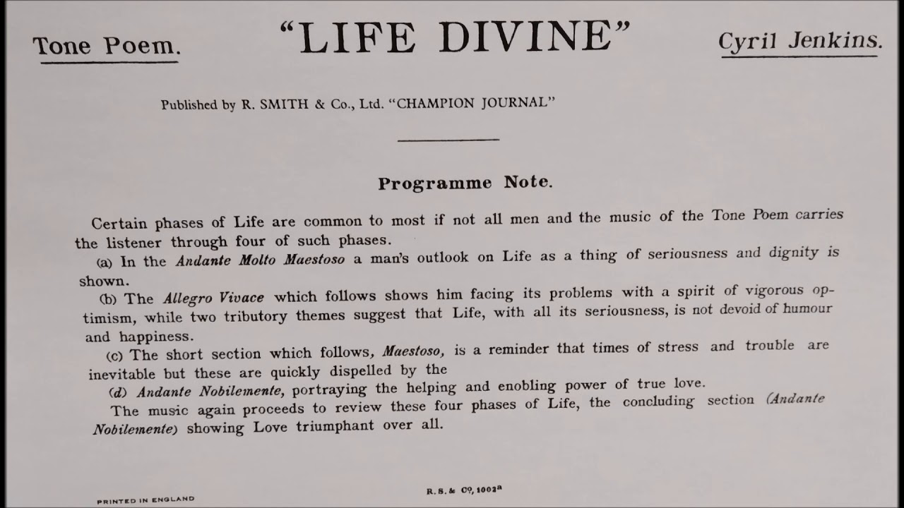 Life Divine / Cyril Jenkins - YouTube