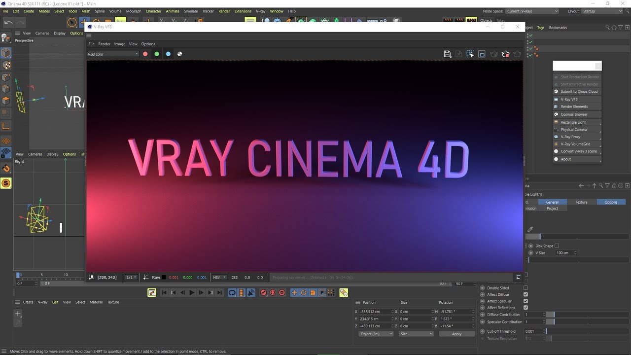 Videocorso VRAY per Cinema4D - 01 - Introduzione, Interfaccia ...