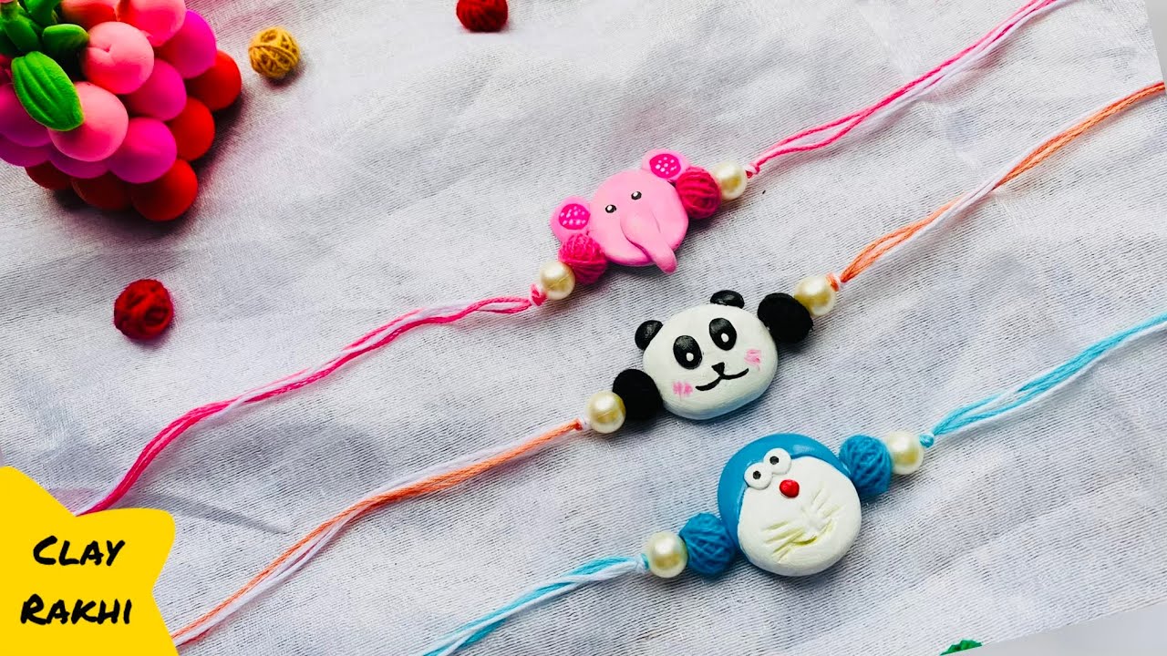 DIY Clay Rakhi 😍 | Clay Rakhi || Kids Rakhi | New Rakhi Design ...