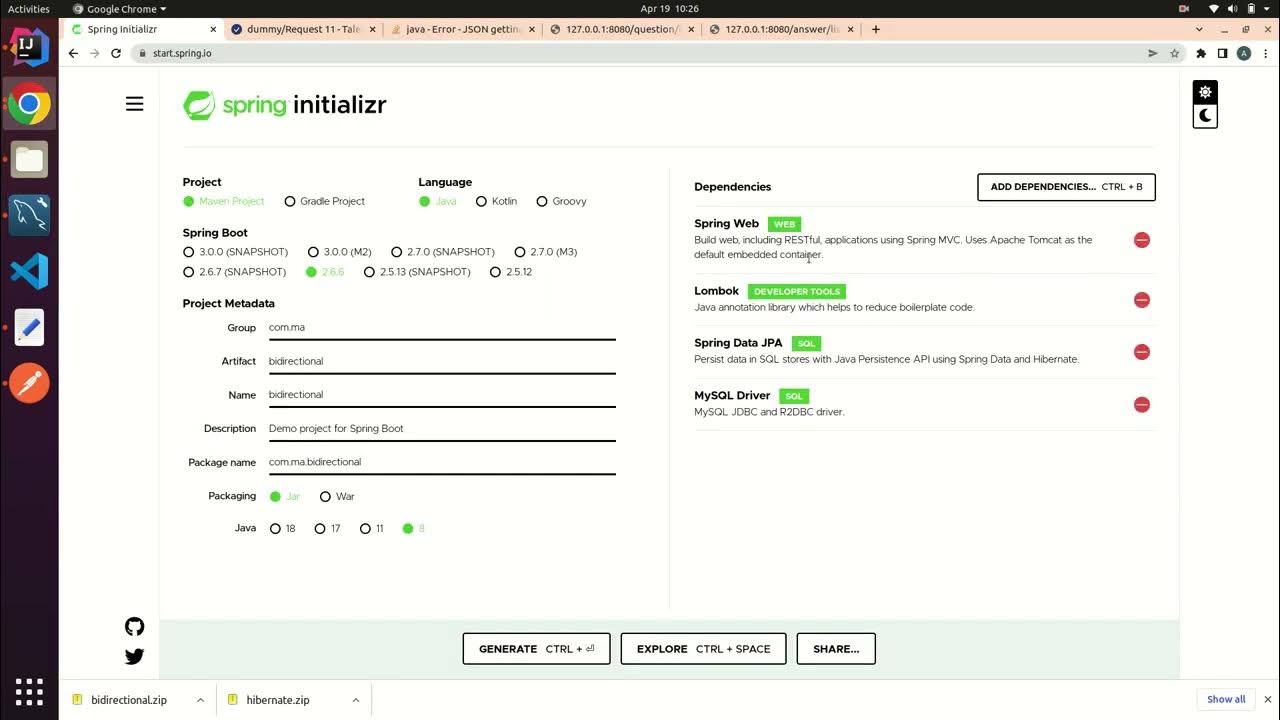 One To Many Mapping In Jpa Spring Boot Bidirectional Jpa Spring Boot Many To One Java Youtube