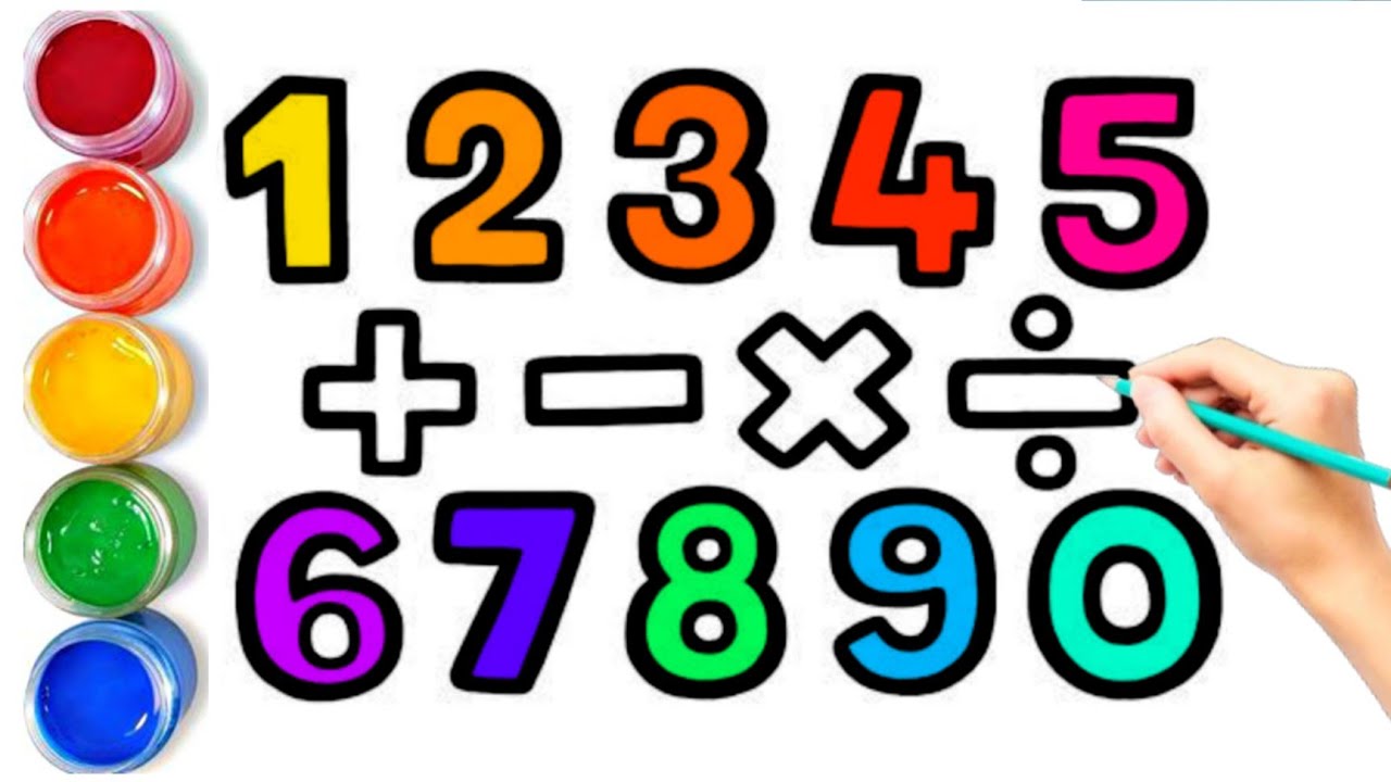 How to draw easy number drawing and math symbols step by step - YouTube
