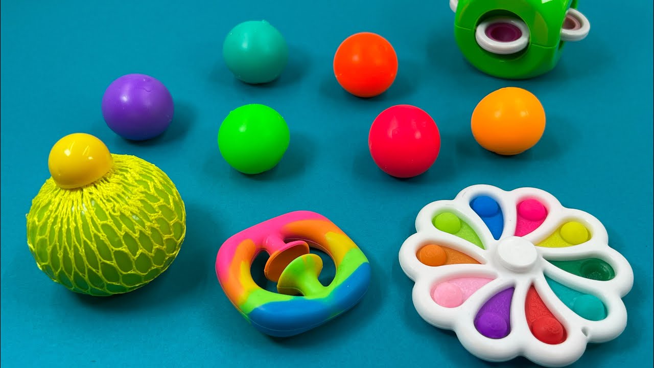 Fidget Toys spinning Squishy Toys and Balls | ASMR satisfying | Playroom - YouTube