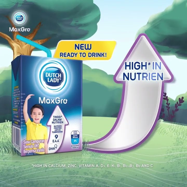 High# in Nutrients with 9EAAˇ and DHA from DUTCH LADY MaxGro Ready-To ...