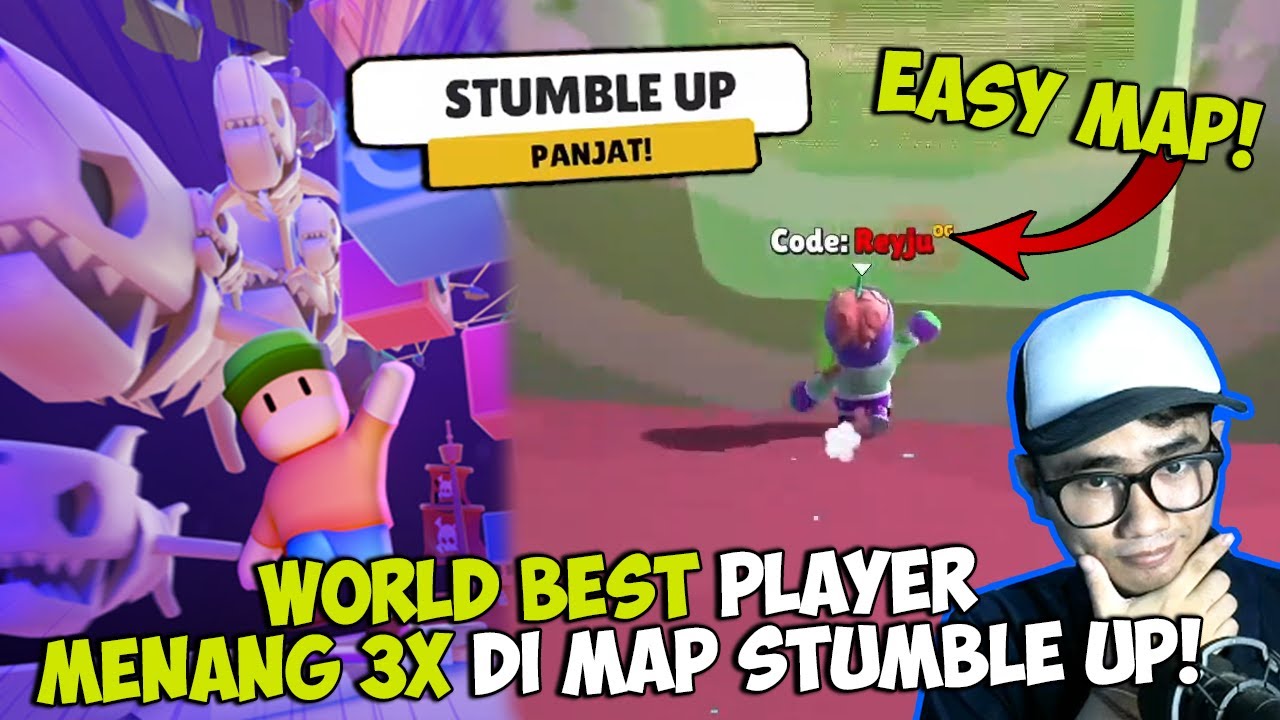 WORLD BEST STUMBLE UP! SPEEDRUN! 3X TAMAT MAP TERSULIT DI STUMBLE GUYS ...