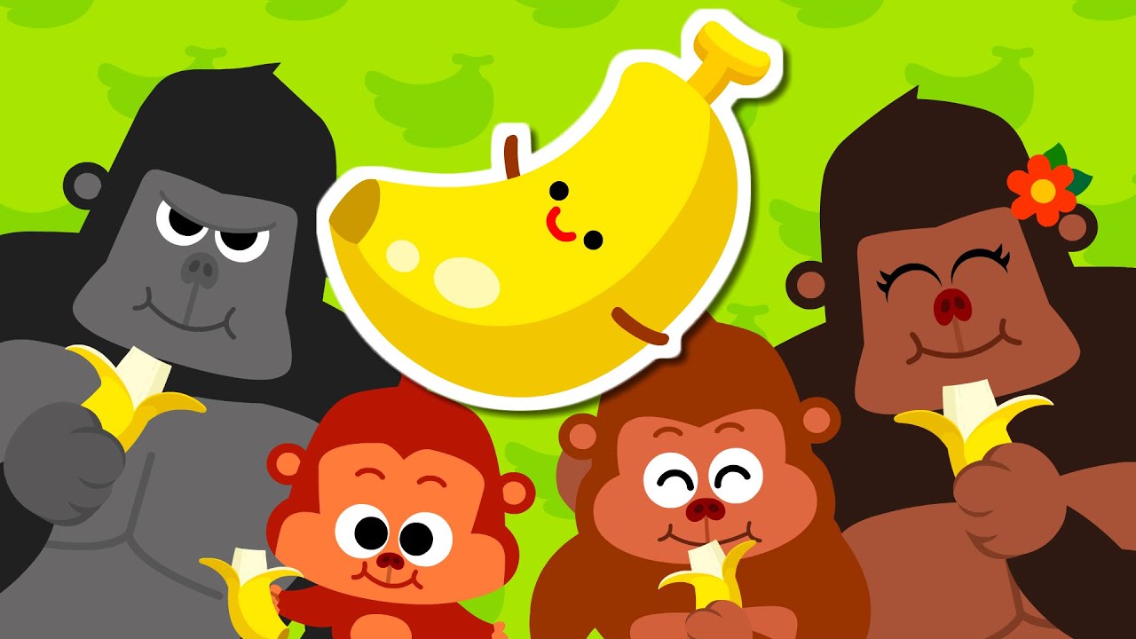 The Gorilla Banana Dance La La La | Fun Animal Family Dance | Nursery ...
