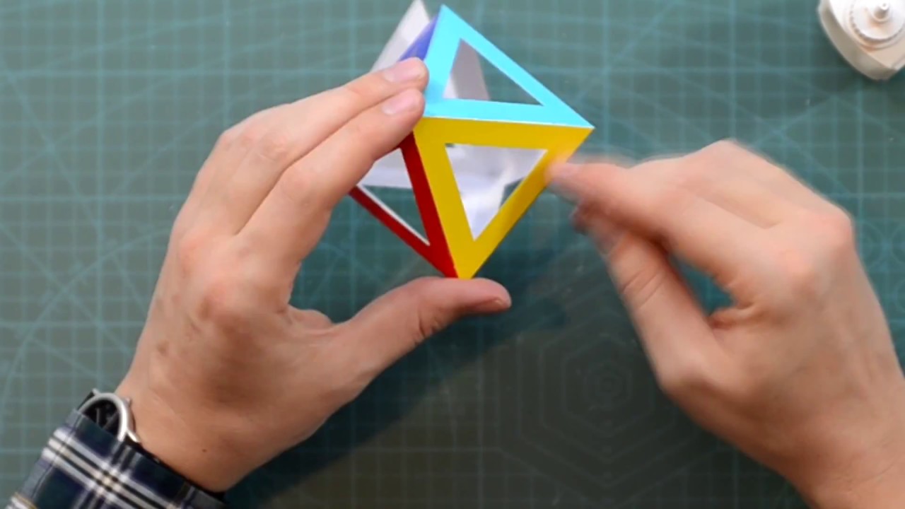 How to make octahedron, Как сделать октаэдр - YouTube