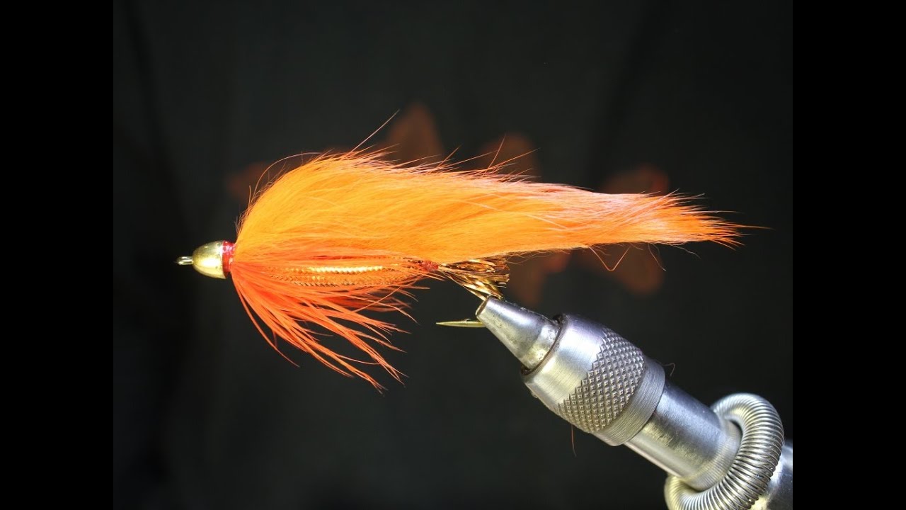 How to tie a Bright Orange Zonker ~ Cone Head Streamer - YouTube