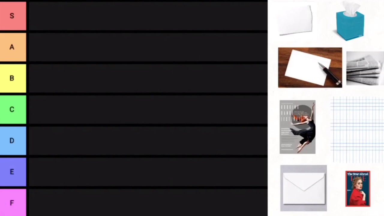 Paper tier list (based on taste) - YouTube