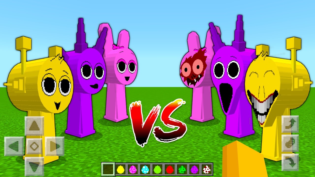 NORMAL SPRUNKI vs HORROR SPRUNKI Mod ADDON UPDATE in MINECRAFT PE - YouTube