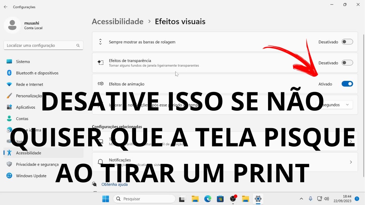 Como Ativar/Desativar O Flash Do Printscreen No Windows ( Piscar Tela ...
