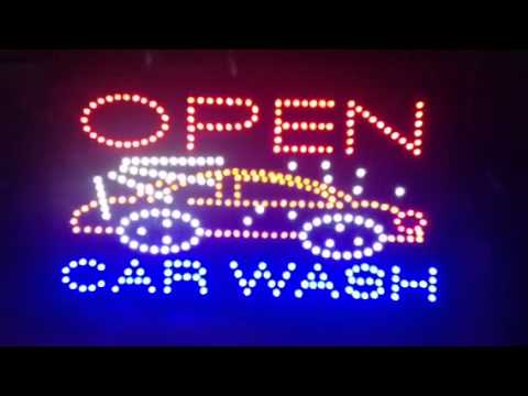 Open car wash 3 LED sign-55x33x4 - YouTube