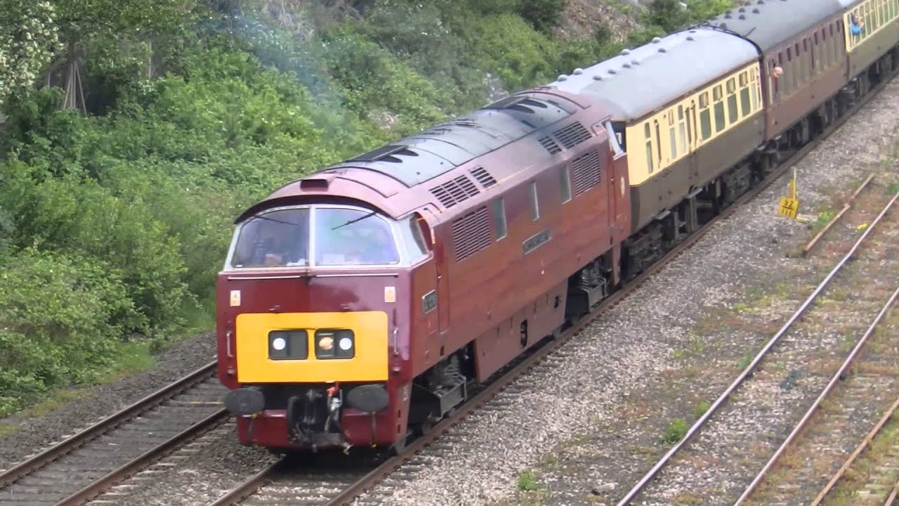 BR Class 52 Western Champion D1015 Gloucester New Yard 10/05/2014 - YouTube