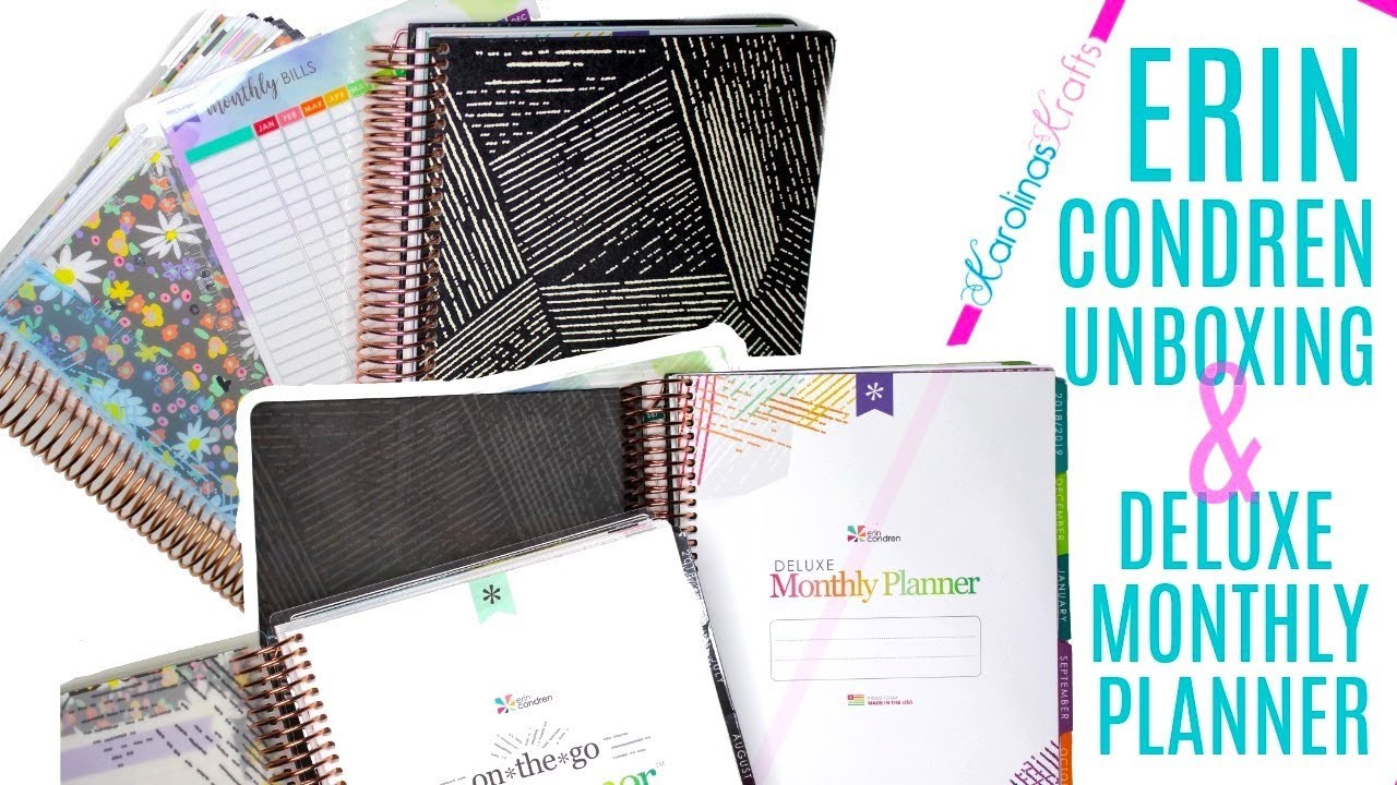 ERIN CONDREN Unboxing Deluxe Monthly Planner and NEW Erin Condren Life ...