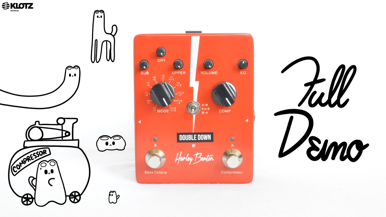 Harley Benton Double Down DEMO & REVIEW | Polyphonic Octave + Analog Optical Compressor pedal 2 ...