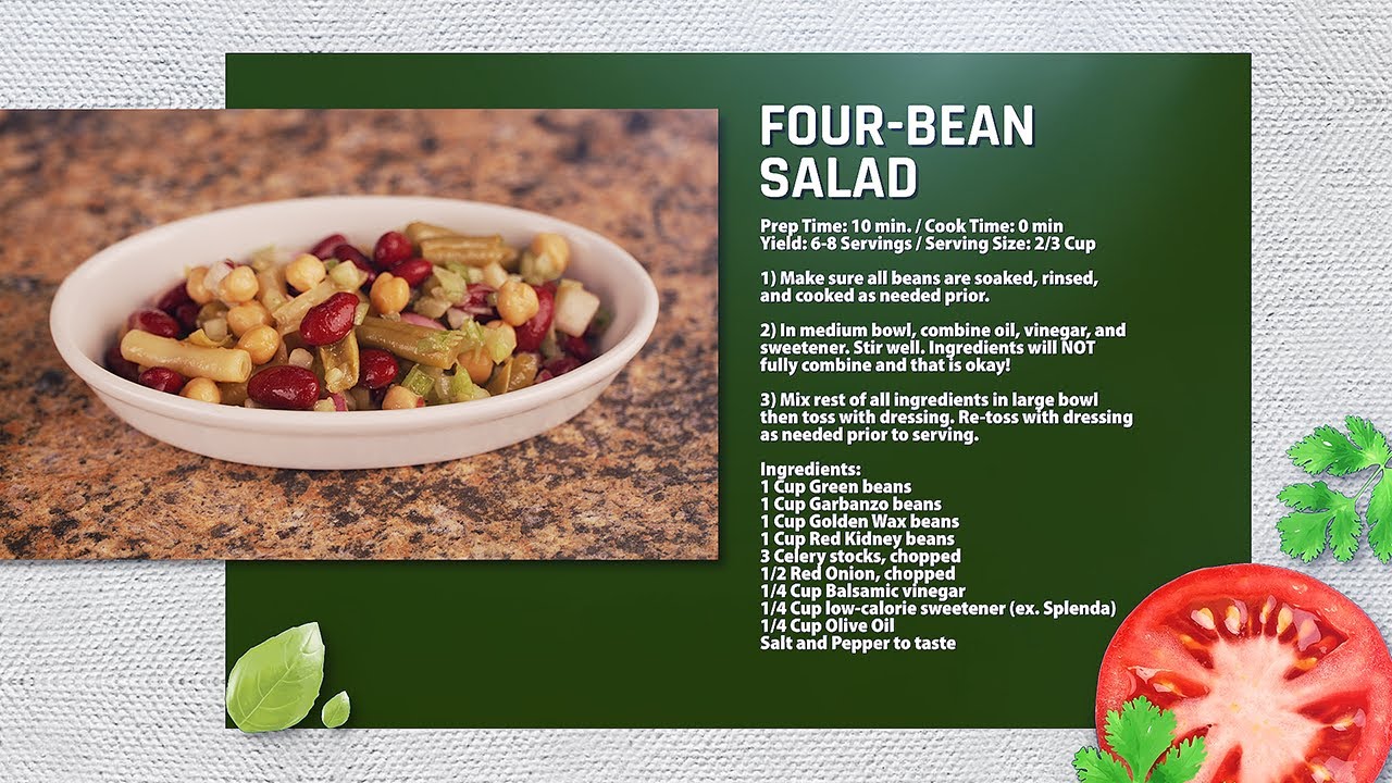 Healthy Teaching Kitchen: Four-Bean Salad - YouTube