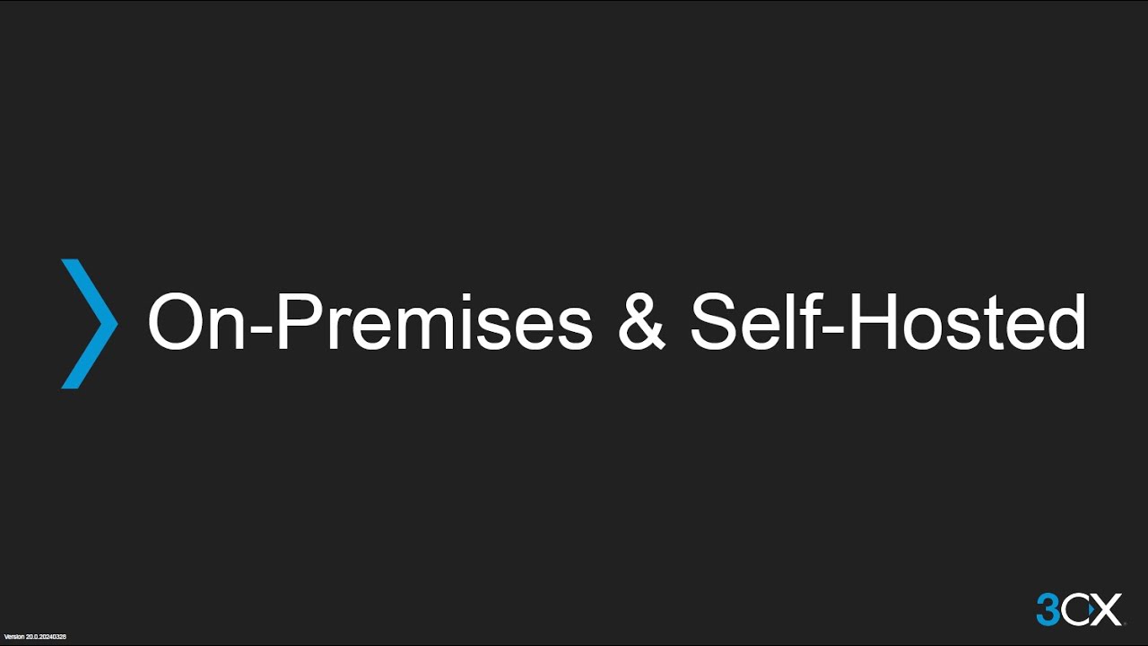 3CX Advanced 1: On Premise & Self Hosted - YouTube