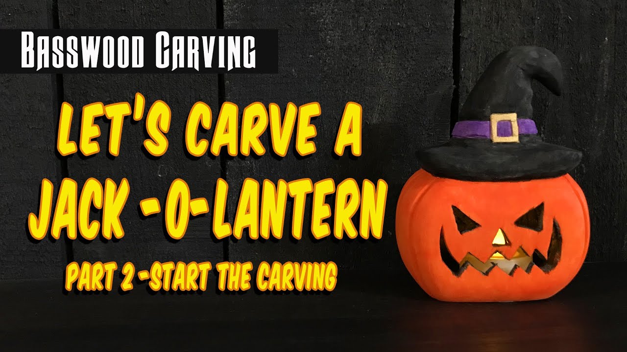 Carving a Jack-O-Lantern - Halloween Wood Carving Part 2 - Start the ...